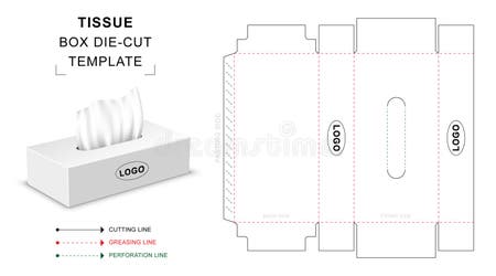 Tissue Box Die Cut Template Stock Vector - Illustration of blueprint ...