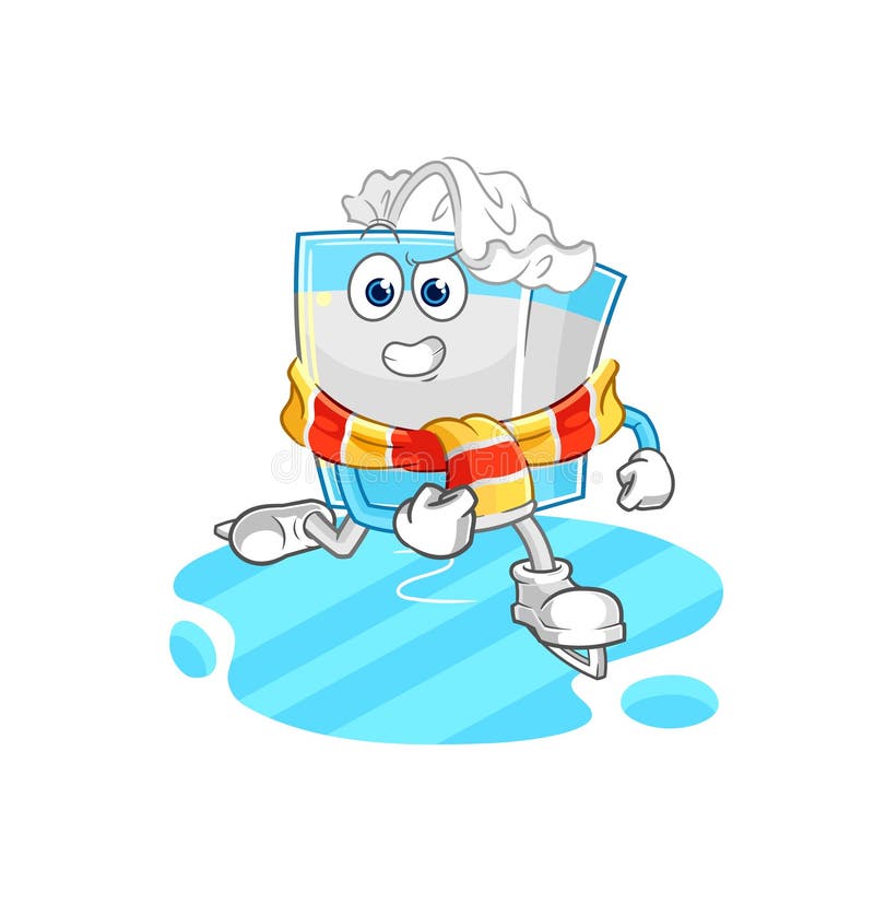 Tissue Box Ice Skiing Cartoon. Character Mascot Vector Stock Vector ...