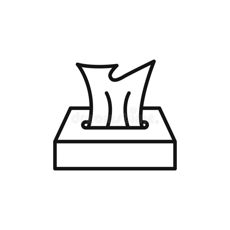 Tissue Box Icon Symbol on White Background Stock Vector - Illustration ...