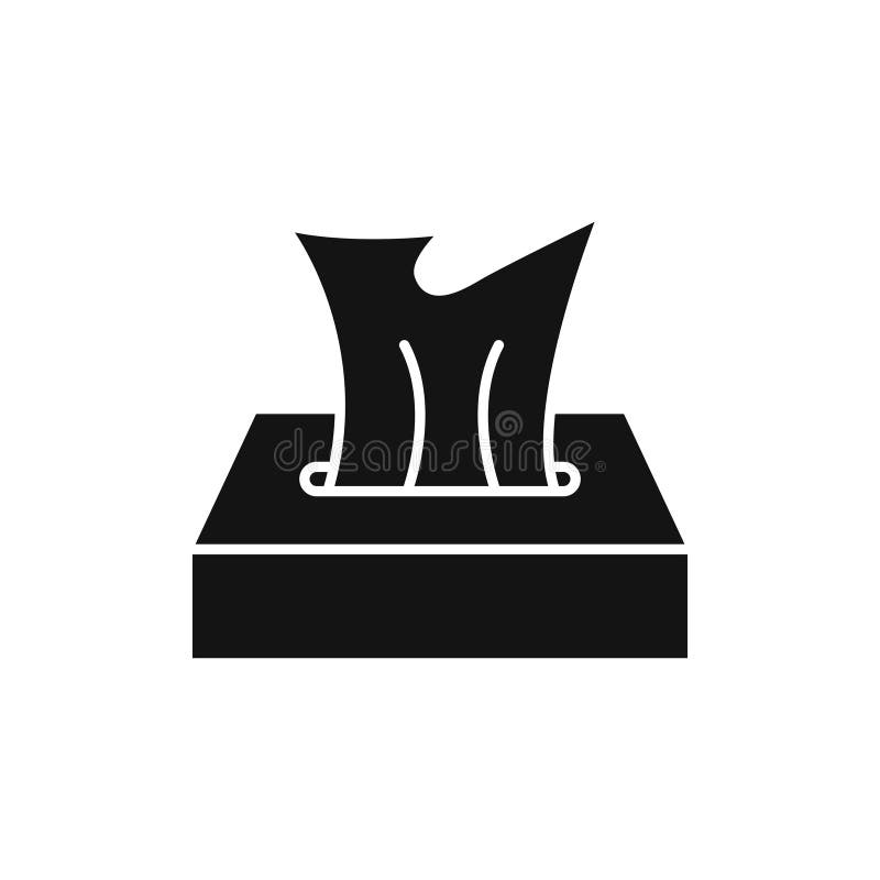 Tissue Box Icon Symbol on White Background Stock Illustration ...