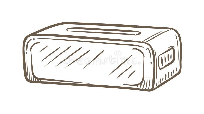 Tissue Box Outline Icon, Represents Hygiene or Cleansing , Vector ...