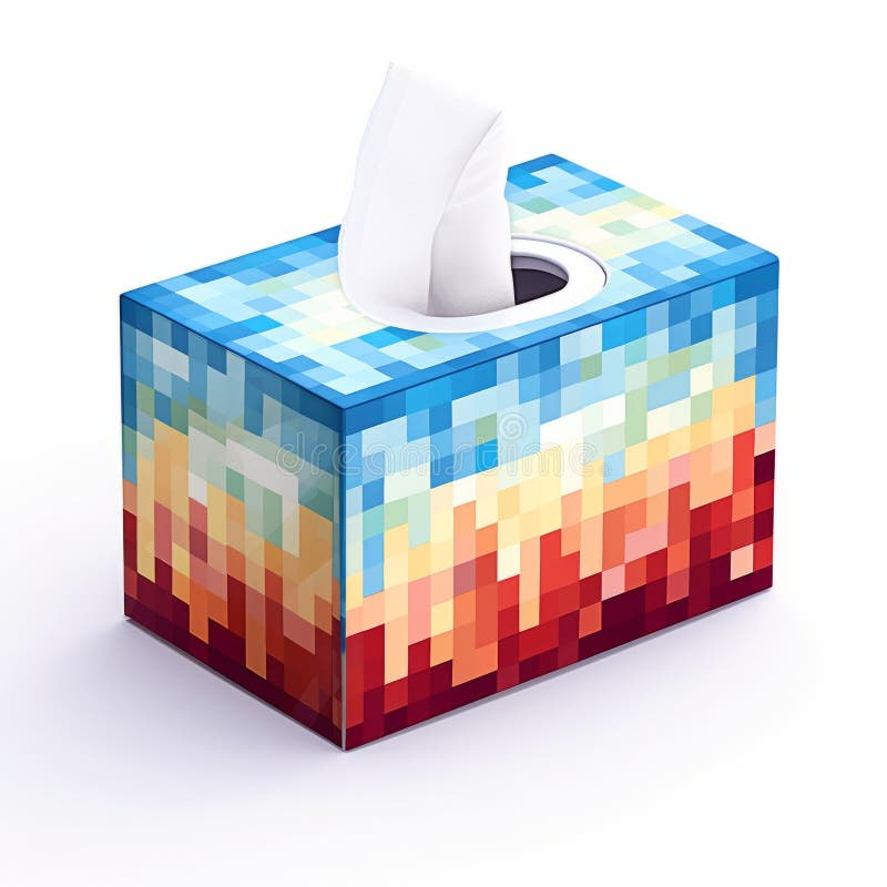 Colorful Minecraft Blocks Tissue Box: Pixel Design Stock Illustration ...