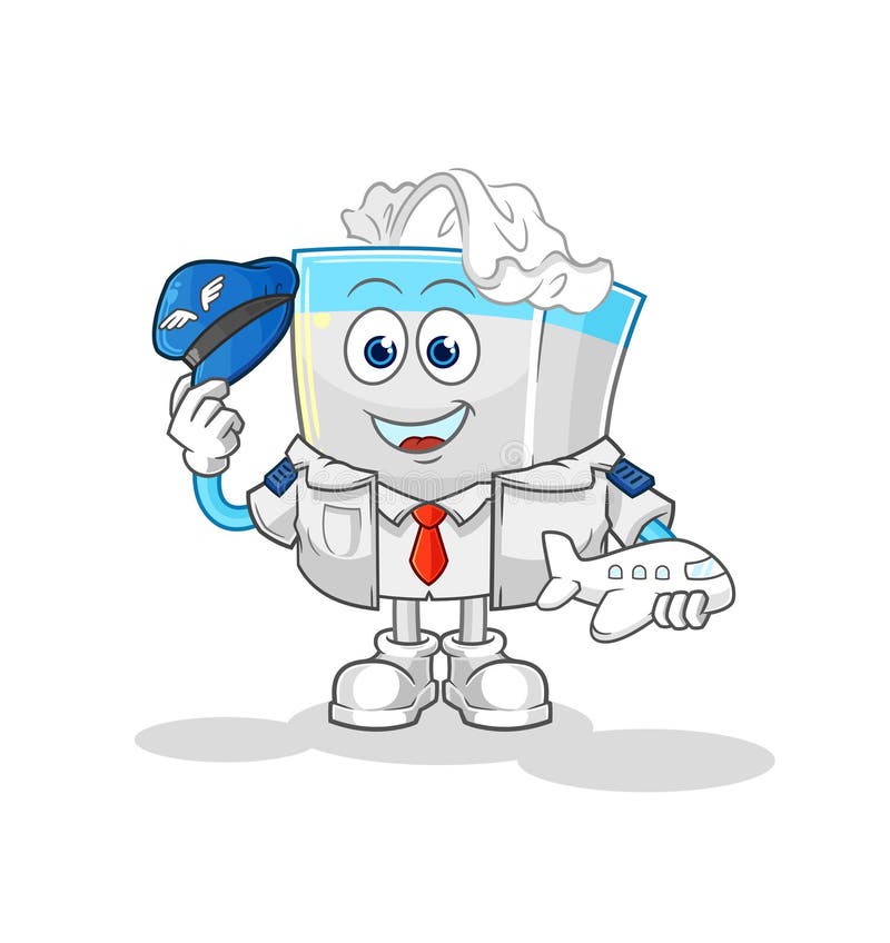 Tissue Box Pilot Mascot. Cartoon Vector Stock Vector - Illustration of ...