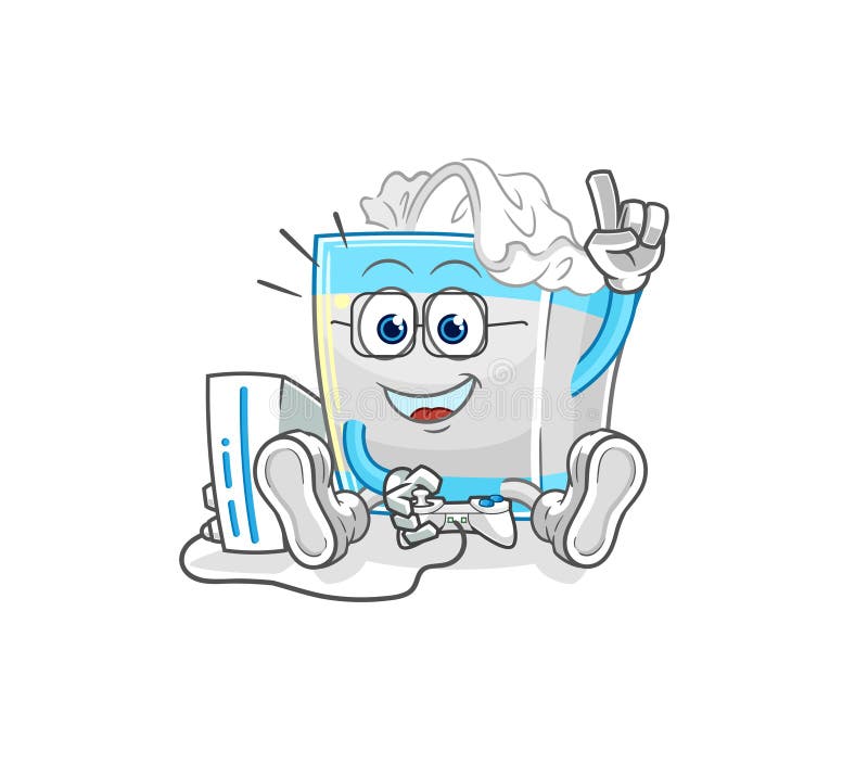 Tissue Box Playing Video Games. Cartoon Character Stock Vector ...