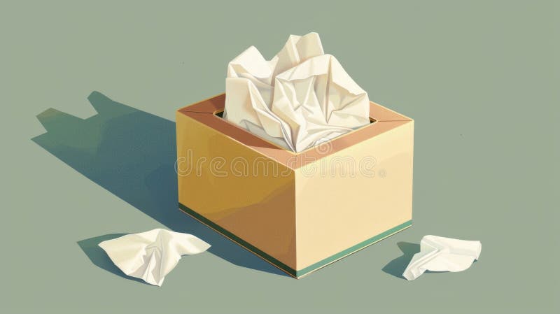 Tissue Box with Shadows on Pastel Background - Elegant Minimalist ...