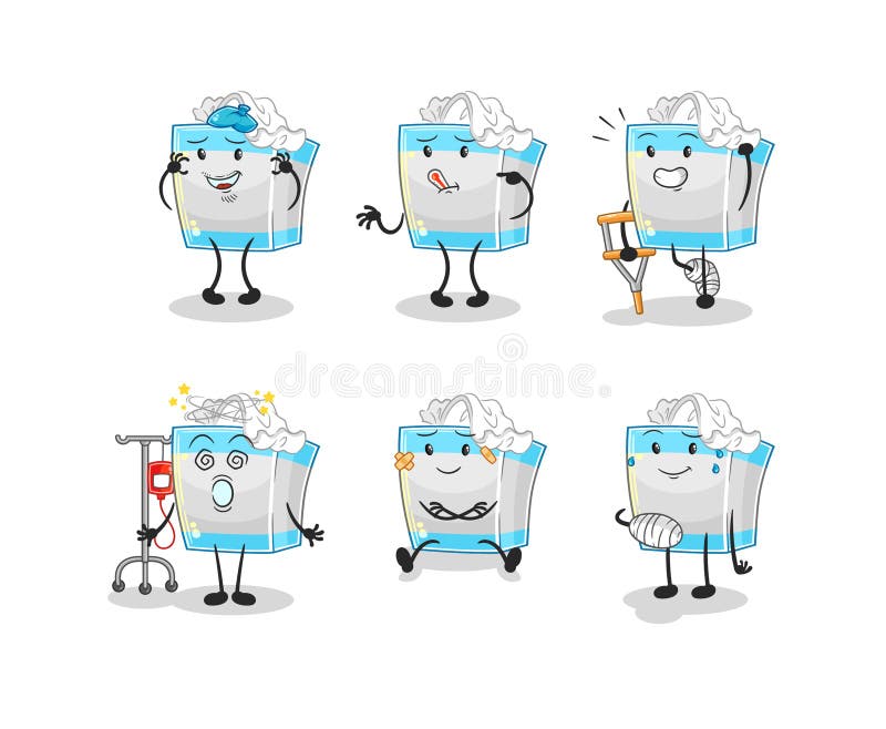 Tissue Box Sick Group Character. Cartoon Mascot Vector Stock Vector ...