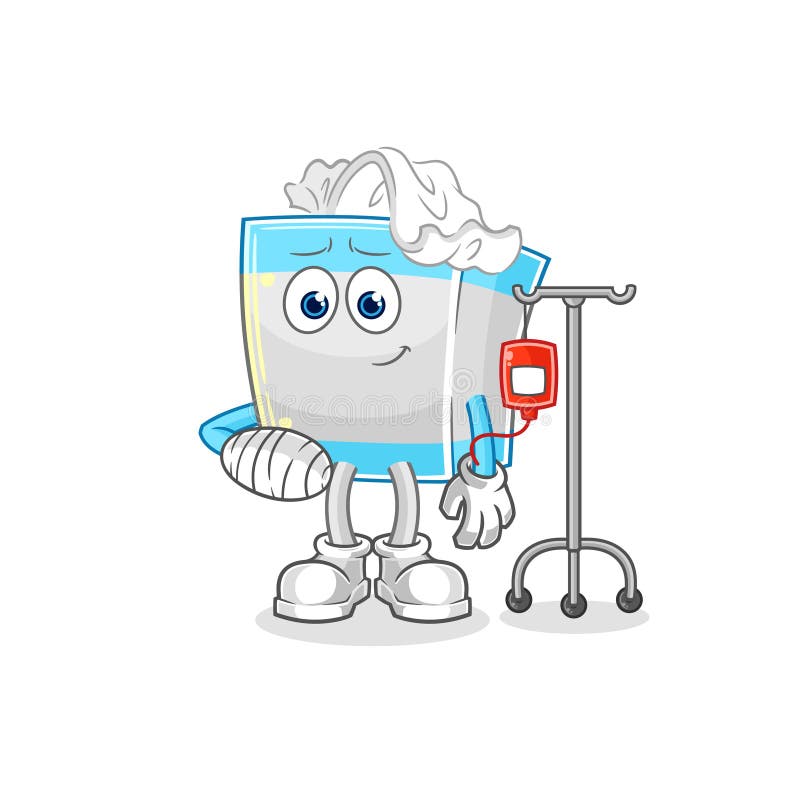 Tissue Box Sick in IV Illustration. Character Vector Stock Vector ...
