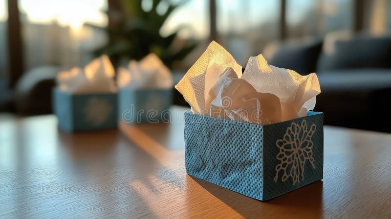 Tissue Box on a Table with Natural Light Stock Photo - Image of ...