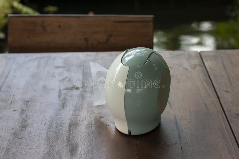 Tissue Boxes Placed on the Wooden Table. Stock Image - Image of ...