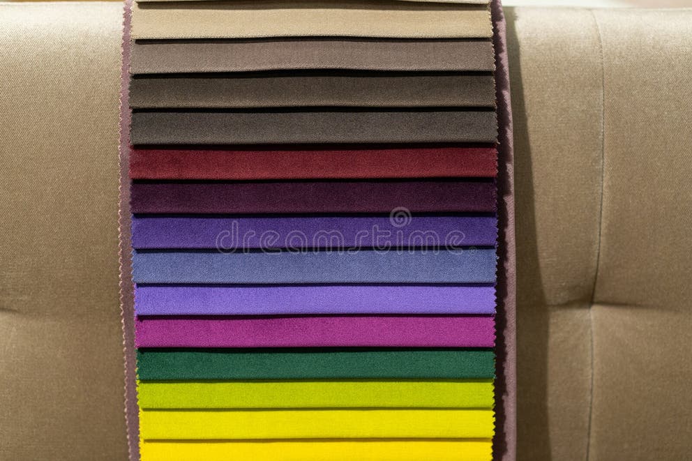 Catalog of Multi-colored Fabric Samples. Textile Industry Background ...