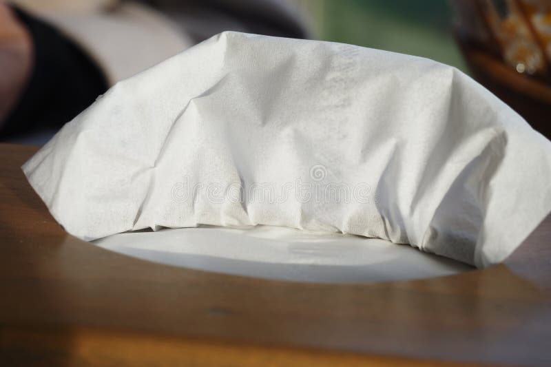 Tissue Covering an Empty Plate on a Wooden Table Outdoors Stock Photo ...