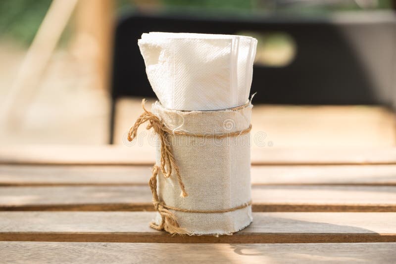 Tissue Paper In The Box On Table Of Restaurant Stock Photo - Image of ...