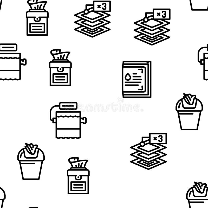 Tissue Paper and Napkin Package Vector Seamless Pattern Stock Vector ...