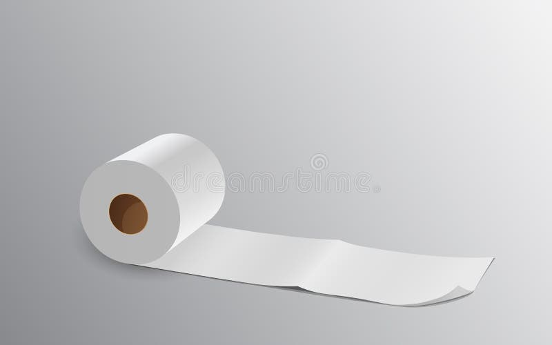 Tissue Long Roll White Paper ,on Gray Background Stock Vector ...