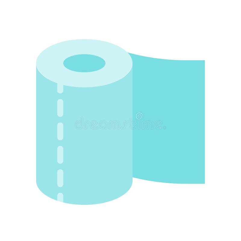 Tissue Paper Roll Vector Illustration, Hygiene Flat Style Icon Stock ...