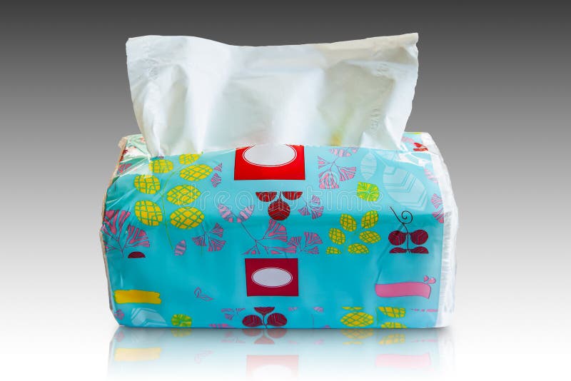 Tissue Paper Wrapped in Plastic, Empty Labels and No Text Stock Image ...