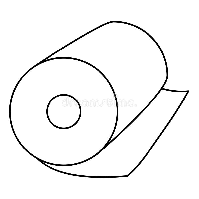 Tissue Roll Line Art Vector Illustration, Tissue Line Icon, Tissue ...