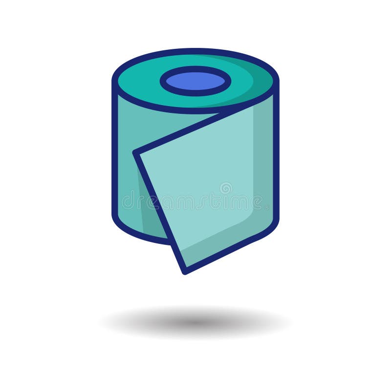 Tissue Roll, Toilet Paper Icon Vector Basic RGB Stock Vector ...