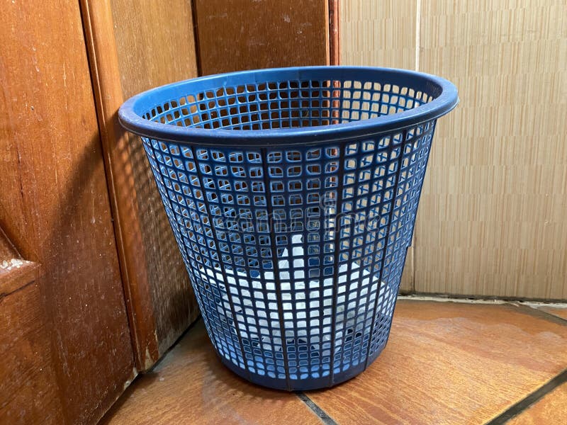 Tissue Waste in the Blue Trash Basket Stock Photo - Image of tissues ...