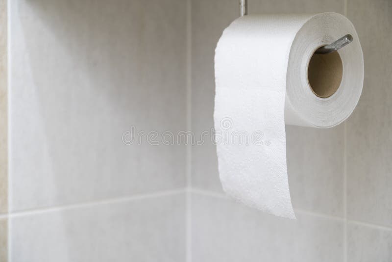 Tissue of White Hanging in the Bathroom Stock Image - Image of paper ...