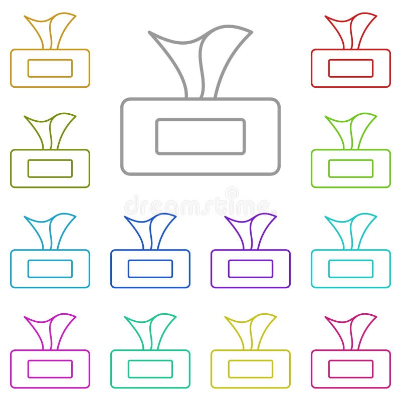 Two Color Tissues Vector Icon from Hygiene Concept. Isolated Blue ...