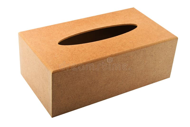 Tissues Replacement Handmade Wooden Dispenser Box Isolated on White ...