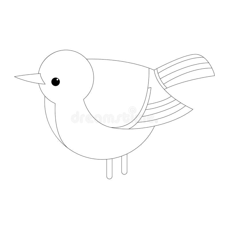 Tit Bird Vector Illustration Lining Draw Profile Side Stock Vector ...
