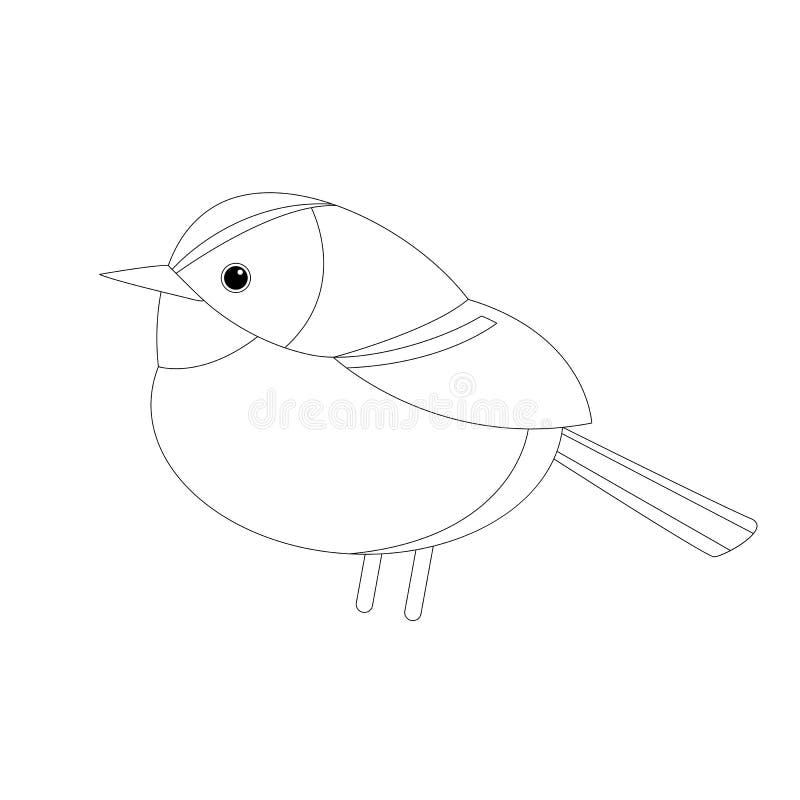 Tit Bird Vector Illustration Lining Draw Profile Side Stock Vector ...