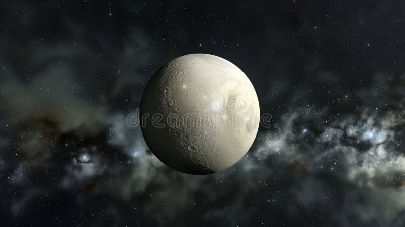 Titan Moon in Space Realistic 3D Render Stock Illustration ...