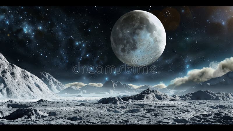 Titan Moon in Space Realistic 3D Render Stock Illustration - Illustration of star, space: 321706973
