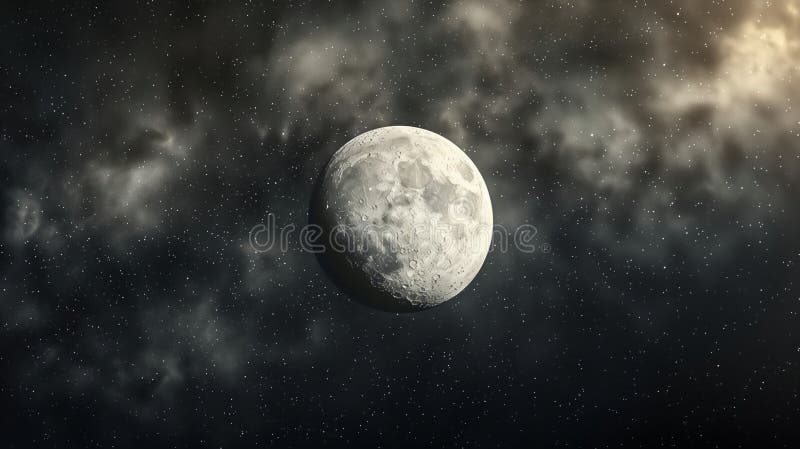Titan Moon in Space Realistic 3D Render Stock Illustration ...
