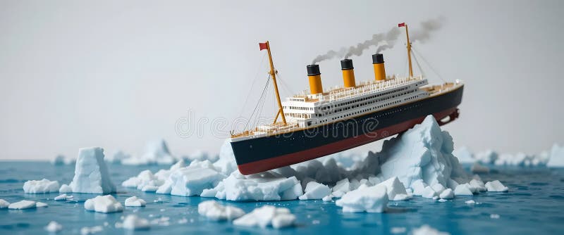 Titanic Model Ship Striking Iceberg Dramatic Recreation of a Historic ...