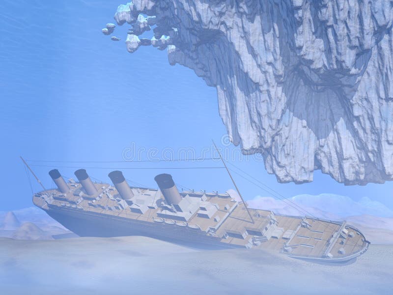 Titanic Ship Wreck - 3D Render Stock Illustration - Illustration of ...