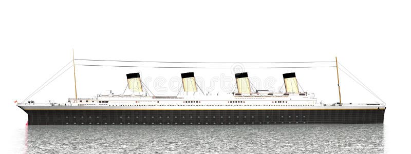Titanic Ship on the Water- 3D Render Stock Illustration - Illustration ...