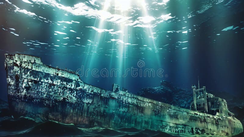 Titanic Shipwreck Underwater Stock Footage - Video of tourist ...