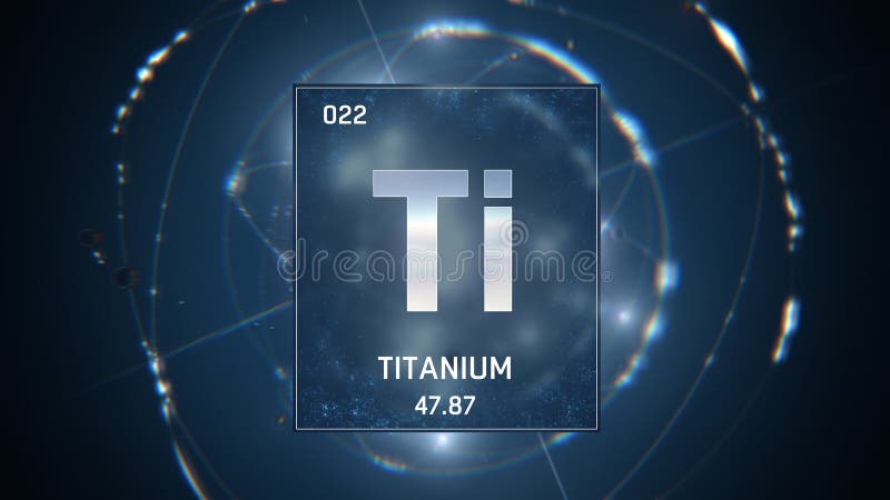 Titanium As Element 22 of the Periodic Table 3D Illustration on Blue ...