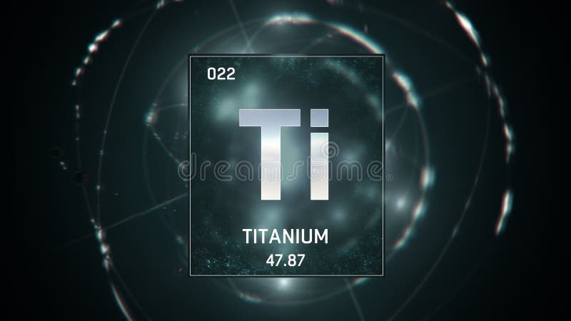 Titanium As Element 22 of the Periodic Table 3D Illustration on Orange ...