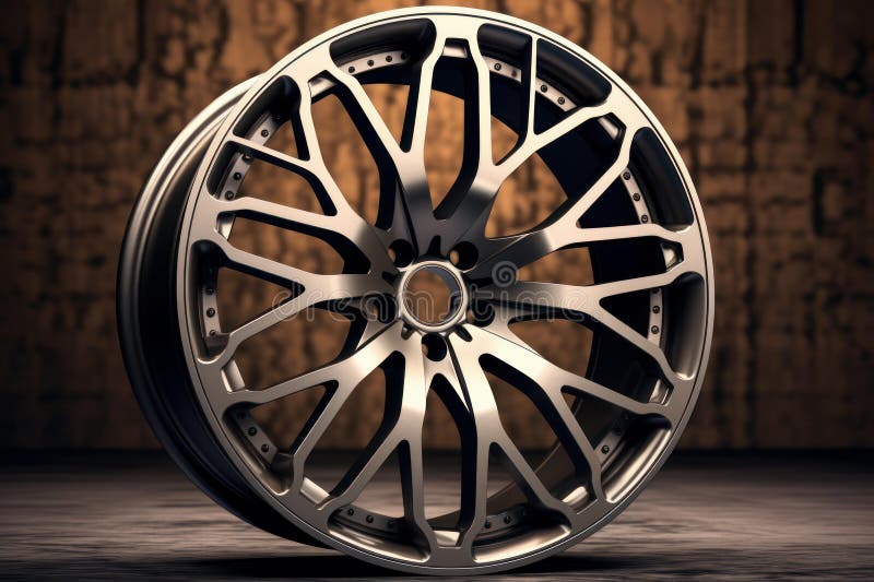 Titanium Car Wheel. Generate Ai Stock Photo - Image of round, luxury ...