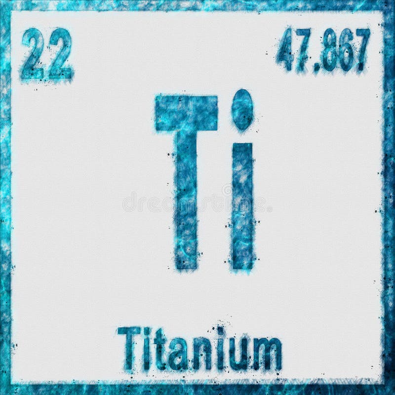 Titanium Chemical Element Blue on White Stock Illustration ...