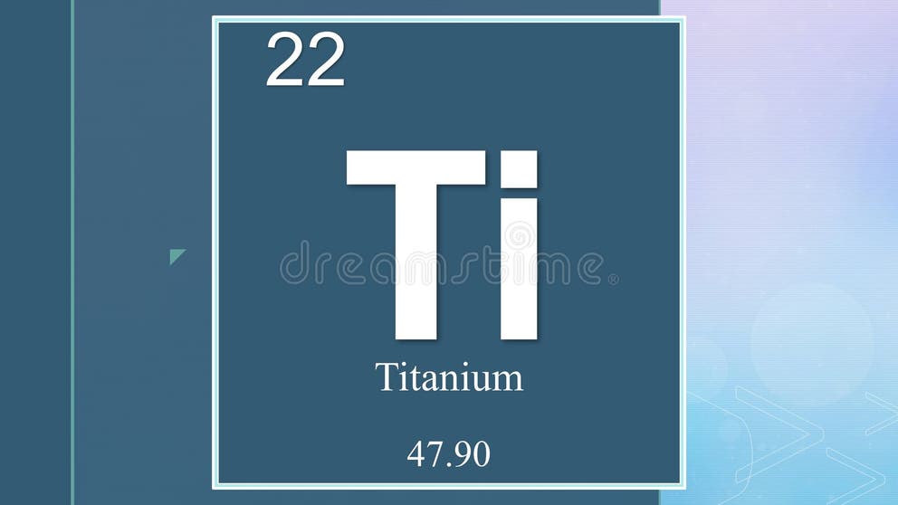Titanium Chemical Element Symbol on Blue Solid and Gradient Background ...