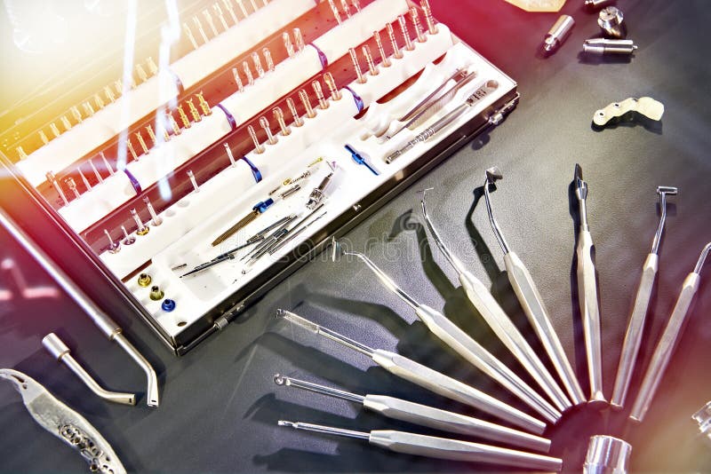 Titanium Dental Instruments Drills and Drives Stock Image - Image of ...