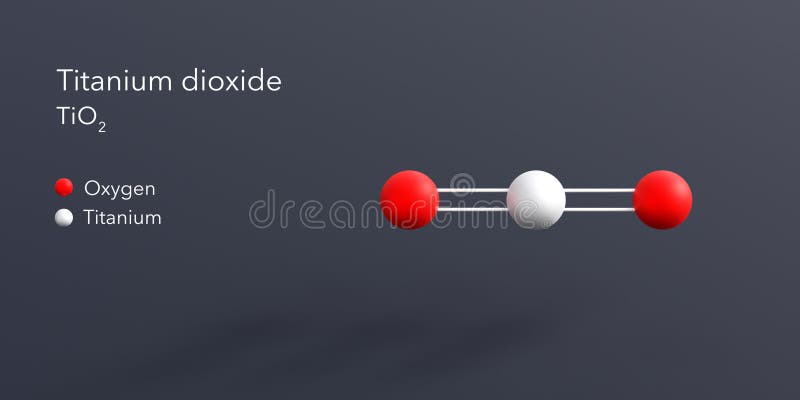 Titanium Dioxide Molecule 3d Rendering, Flat Molecular Structure with ...