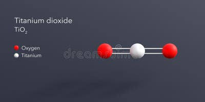 Titanium Dioxide Molecule 3d Rendering, Flat Molecular Structure with ...