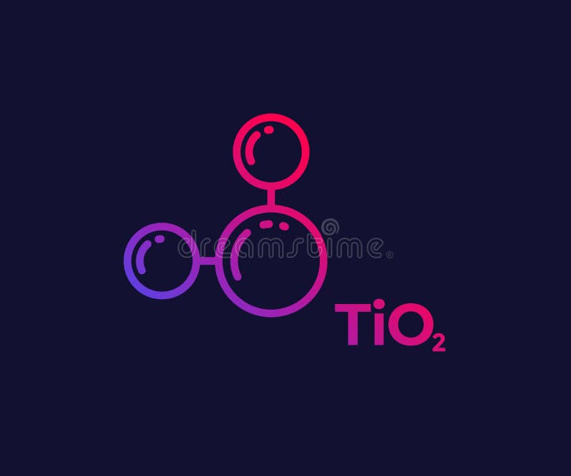 Titanium Dioxide Molecule, Linear Icon Stock Vector - Illustration of ...