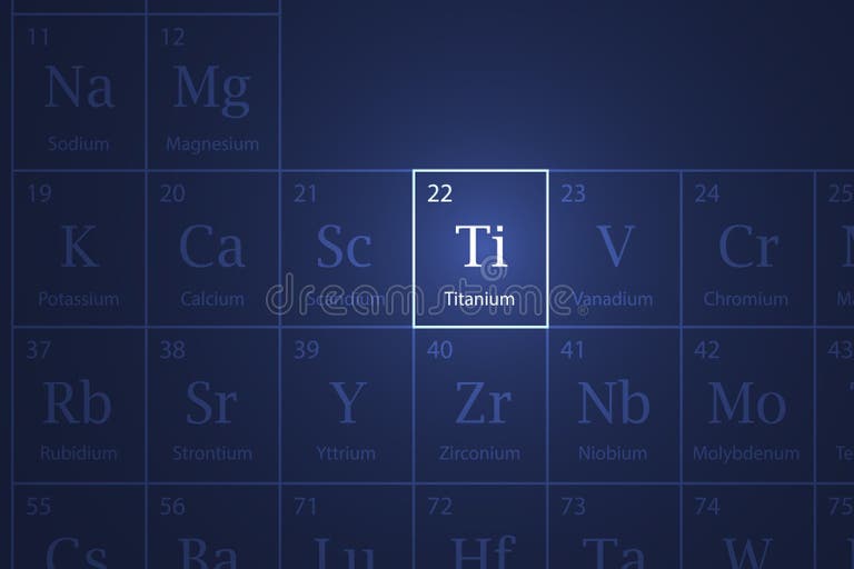 Titanium Element Glowing in a Dark Periodic Table Stock Vector ...