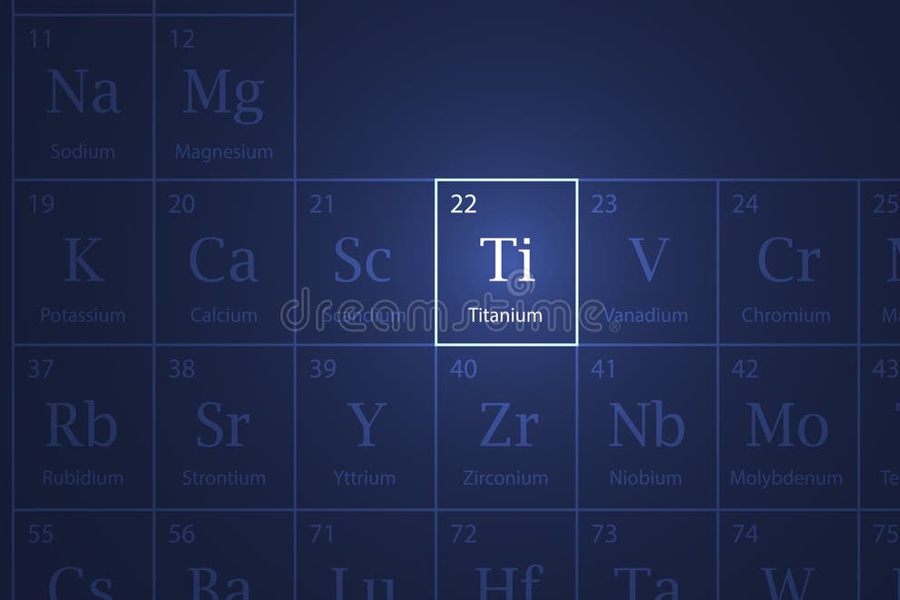 Titanium Element Glowing in a Dark Periodic Table Stock Vector ...
