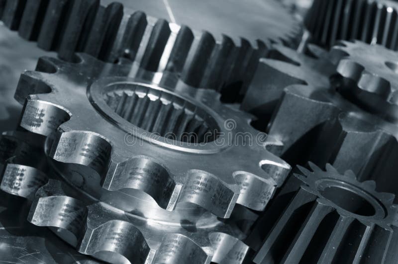 Titanium gears in action stock image. Image of engineering - 5430035