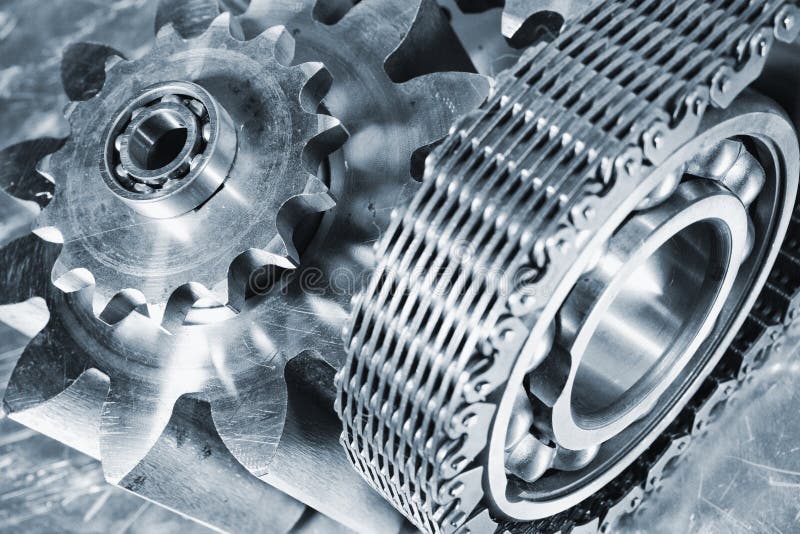Titanium and Steel Engineering Gears Stock Photo - Image of turning ...