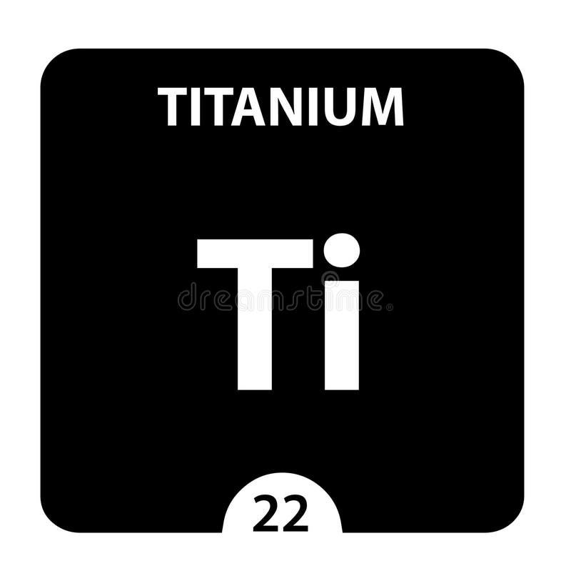 Titanium Ti, Chemical Element Sign. 3D Rendering Isolated on White ...