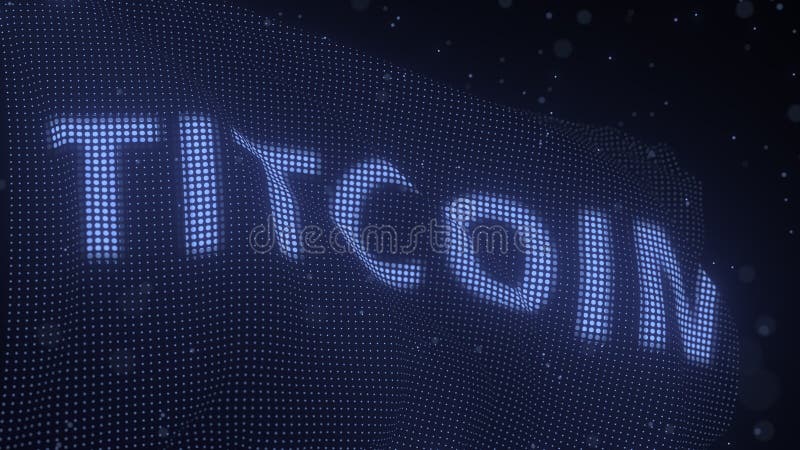 Titcoin Cryptocurrency Name on Waving Digital Flag, 3d Rendering, 3d ...